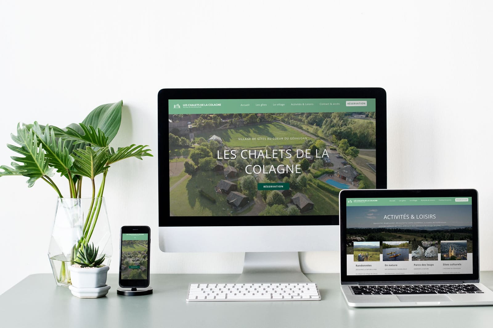 Chalets de la Colagne réalisation du site village de gîtes en nature